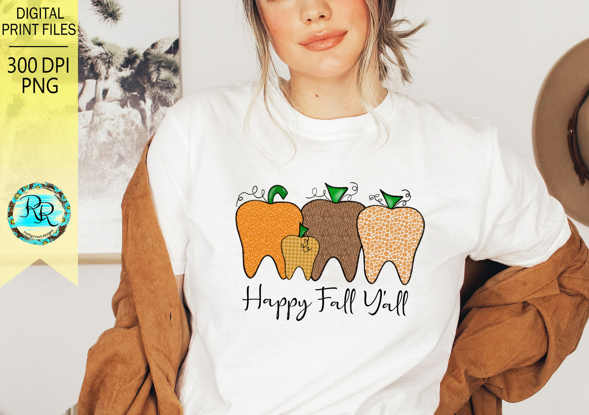 Pumpkin Teeth PNG, Happy Fall Y'all, Fall Dental sublimation Design, h ...