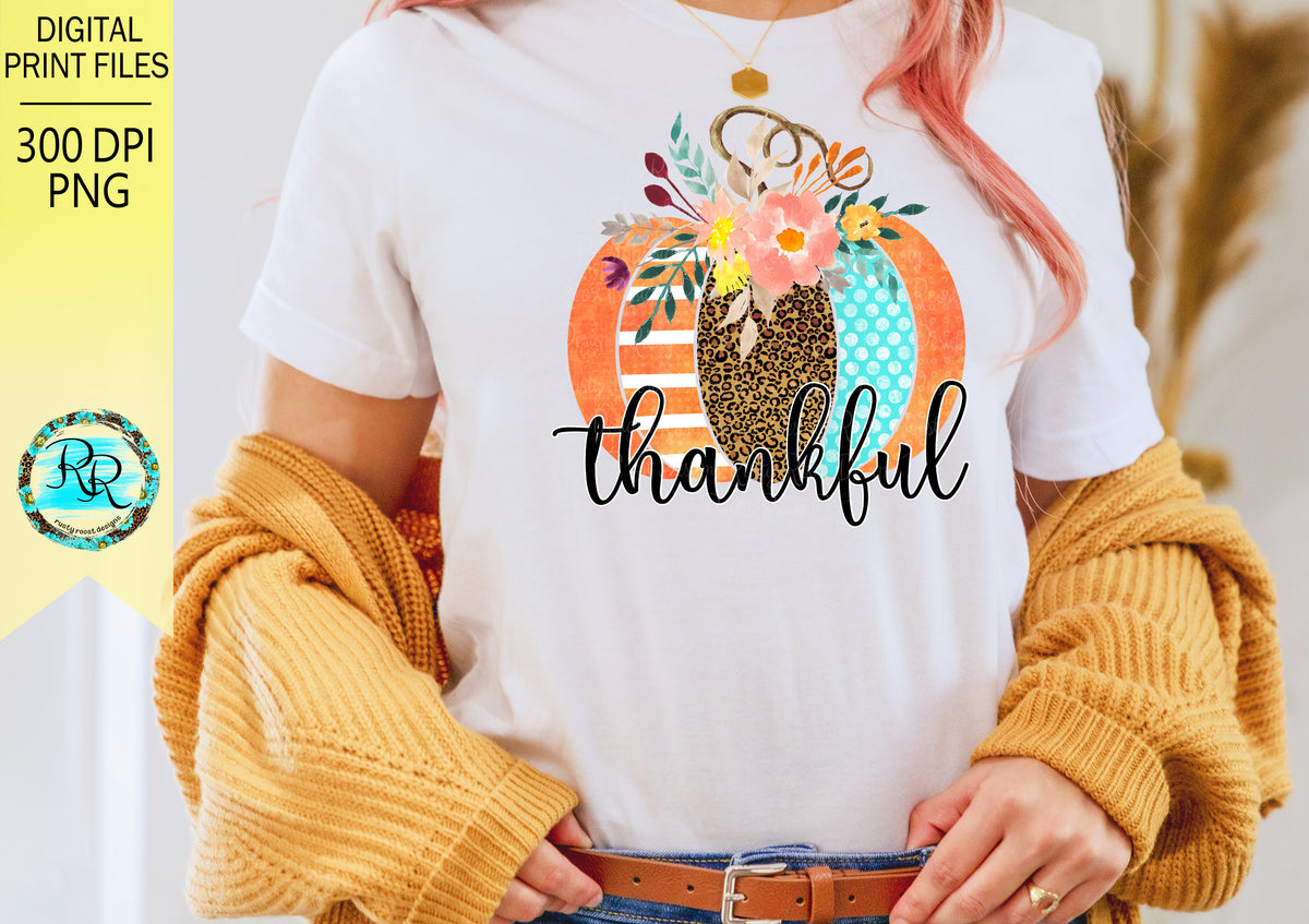 Thankful pumpkin sublimation designs downloads, Thanksgiving PNG, Prin ...